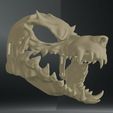 STL file Hellhound mask: Smiling demon wolf 🐺・3D printable design to ...
