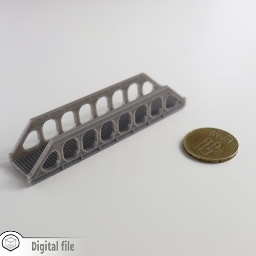 3D file 1:87 HO Steel footbridge Vierendell Truss inspired #1 train ...
