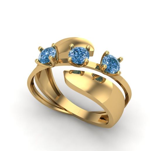 3D file Women Ring Diamond Ring for Women Stone STL 3DM Printable 💍 ・3D print model to download ...