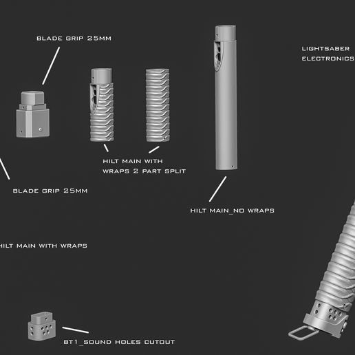 Ronin lightsaber with functional lightsaber parts・ 3D File for ・Cults