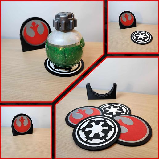 ⭐ Star Wars Coaster Set・ STL File for 3D printing・Cults