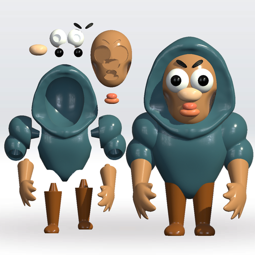 🦸 61 meme STL 3D Model Split Parts Fanart・ STL File for 3D printing・Cults