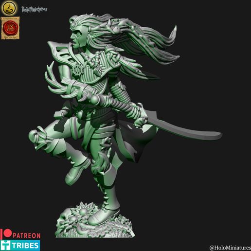 🪵 Wood elves Blade dancer lord (elf)・ 3D File for 3D printing・Cults