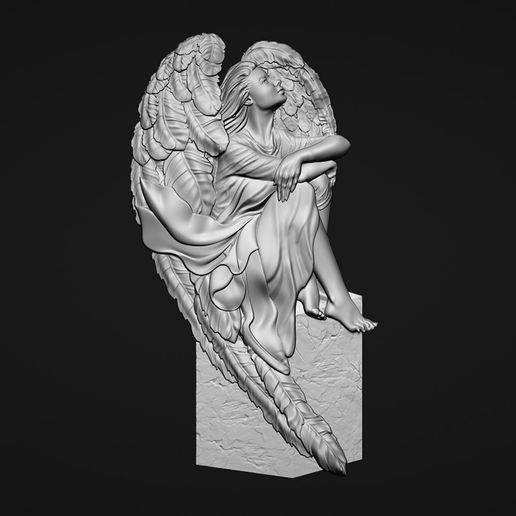 👼 Angel Monuments Bas Relief 3D Model・ STL File for 3D printing and CNC ...