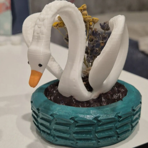 🦢 Tire Swan — decorative upcycled art sculpture #upt・ STL File for 3D ...