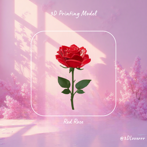 🌹 Red Rose・ STL File for 3D printing・Cults