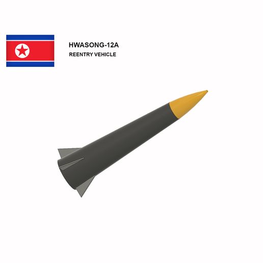 Free STL file North Korean Hwasong-12A Hypersonic Reentry Vehicle / HS-12A ICBM 🇰🇵 ・Template to ...