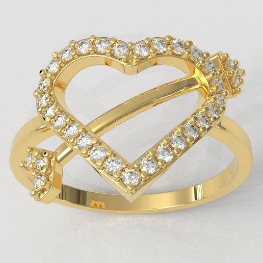 arquivo STL Anillo Cupido Corazón Diamante 💍 ・modelo de impressão 3D para download・Cults