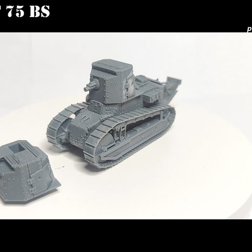 🦸 Renault FT 75 BS・ STL File for 3D printing・Cults