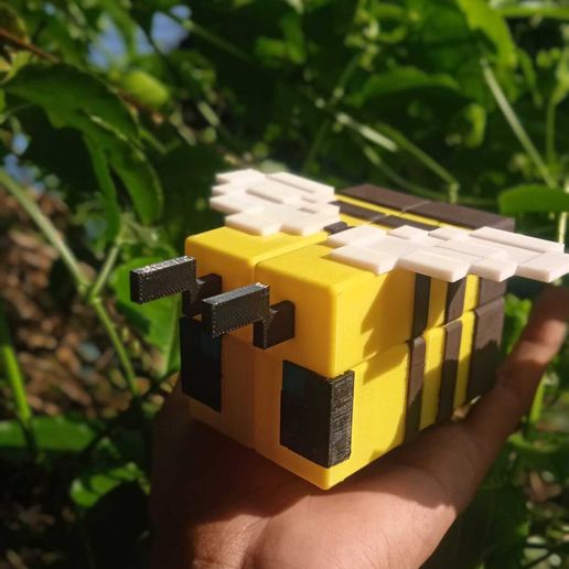 🐝 Bee Minecraft Rubik cube 2x2・ STL File for 3D printing・Cults