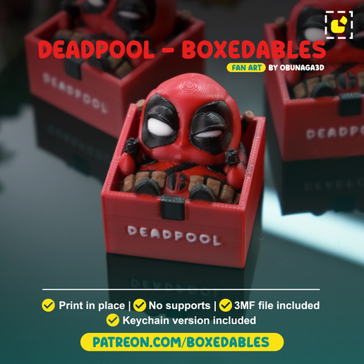 🎨 Deadpool - Boxedables [Fan Art]・ STL File for 3D printing・Cults