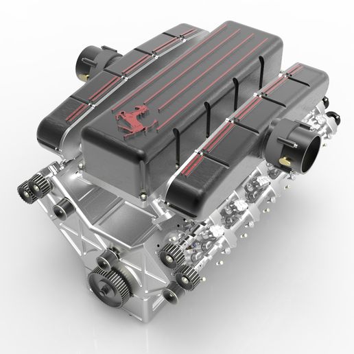 🚗 V12 FERRARI ENGINE・ STL File for 3D printing・Cults