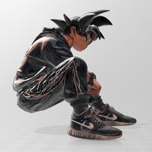 🗿 Goku urban style seated・ STL File for 3D printing・Cults
