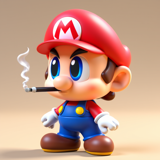 🚬 Mario Bros with a cigar・ STL File for 3D printing・Cults