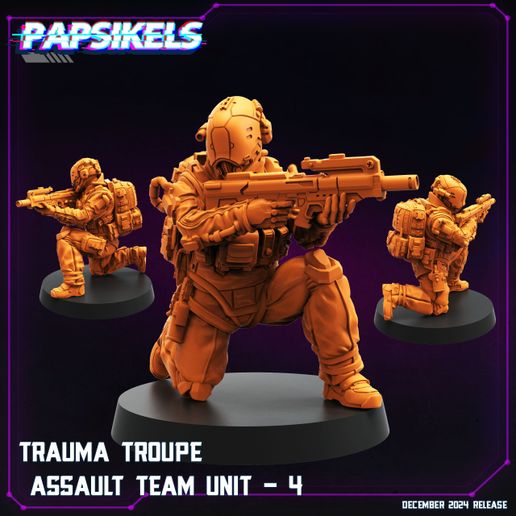 👾 TRAUMA TROUPE ASSAULT TEAM UNITS・ 3D File for 3D printing・Cults