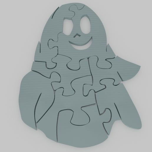 👻 Ghost Puzzle Jigsaw・Free STL File for ・Cults