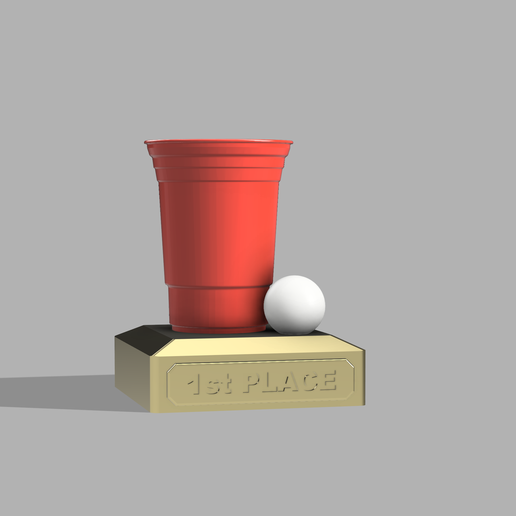 STL file 1st PLACE BEER PONG Cup Trophy 🥇 ・3D printing model to ...