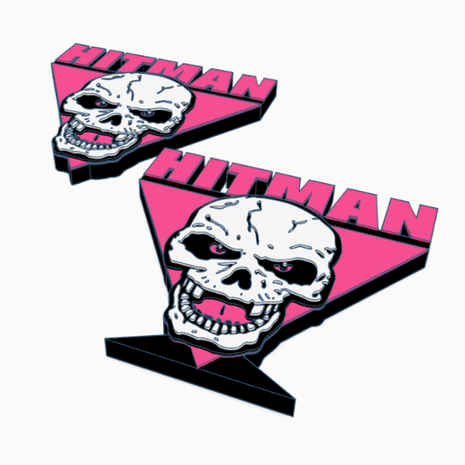 🤼 2x BRET HITMAN HART (WWE) V2 Logo Display by MANIACMANCAVE3D・ STL ...