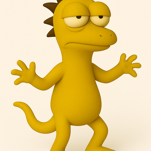 🦎 Simpsons-Style Lazy Lizard – 3D Printable STL Figure・ STL File for 3D ...