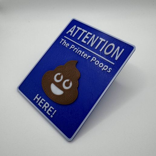 3MF file Sign for Printer poop bin 🖨️ ・Model to download and 3D print・Cults