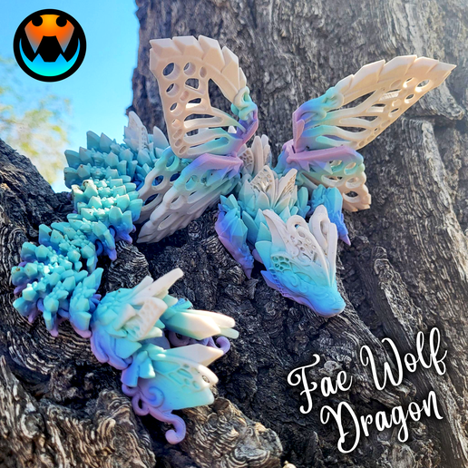 🐺 Fae Wolf Dragon・ 3MF File for 3D printing・Cults