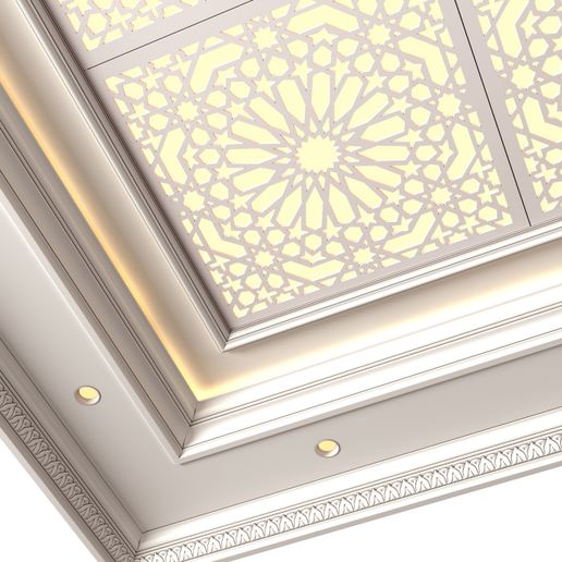 🇲🇦 Ceiling in oriental style.Arabic coffered illuminated Ceiling ...