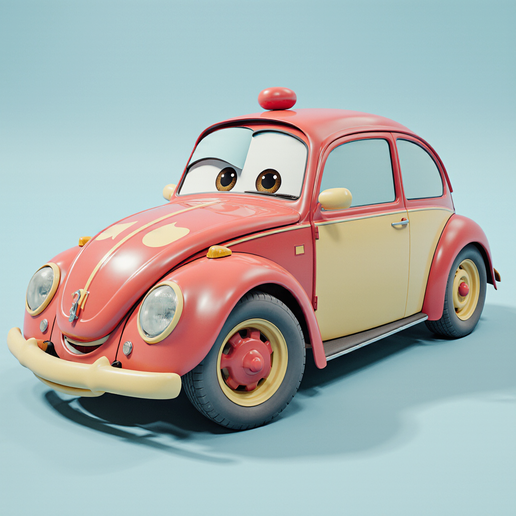 🚗 Friendly Cartoon Car Character・ STL File for 3D printing・Cults
