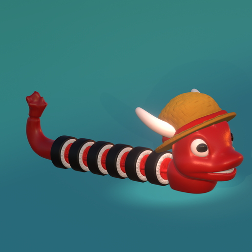 🐉 Dragon Luffy Flexible Sushi・ STL File for 3D printing・Cults