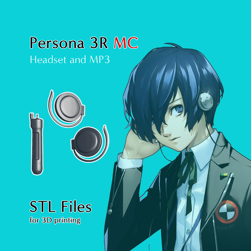 🔄 Makoto Yuki, Protagonist Persona 3 Reload MP3 player + Headset・ STL ...