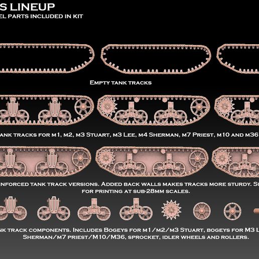🪖 American WW2 Tank Tracks And Components・ STL File for ・Cults