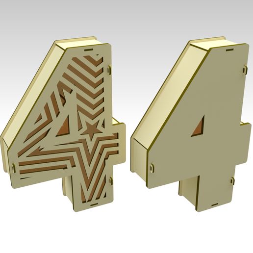 🔢 3D Numbers Gift Box Designs for Laser Cut & CNC Router・ 3D File for ...