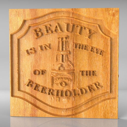 🍺 Vintage beer sign, embossed with BMP2IGES,3D STL Model for Cnc users ...