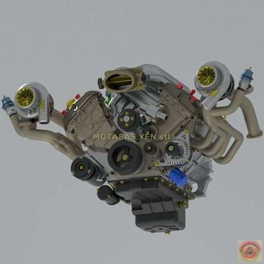 🚙 FORD COYOTE V8 Twin Turbo ENGINE・ STL File for 3D printing・Cults