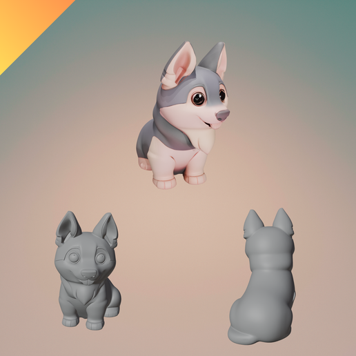 🐕 Cute Corgi Puppy – 3D Printable Dog STL + GLB Model・ STL File for 3D ...
