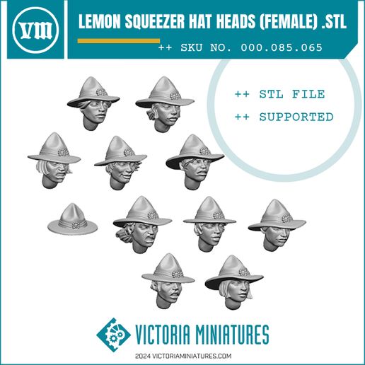 🍋 Lemon Squeezer Hat Heads Female・ 3D File for 3D printing・Cults