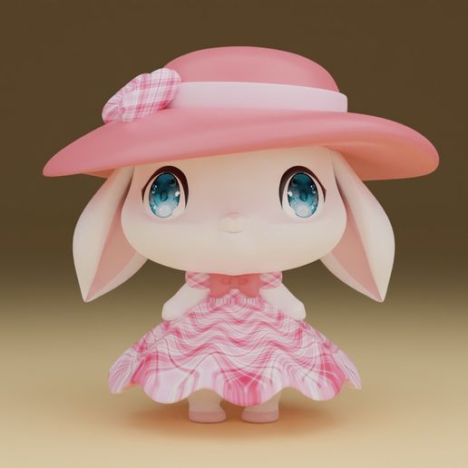 STL file Cute rabbit girl 🐇 ・3D printer model to download・Cults