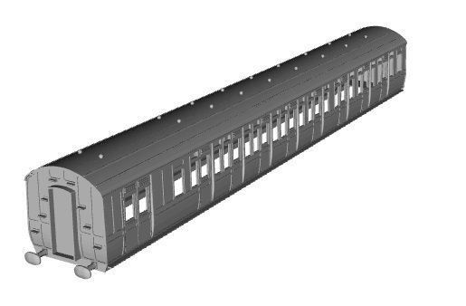 🚂 GWR Concertina Corridor Coaches Brake Composite (E80) 1/76 scale・ 3D ...