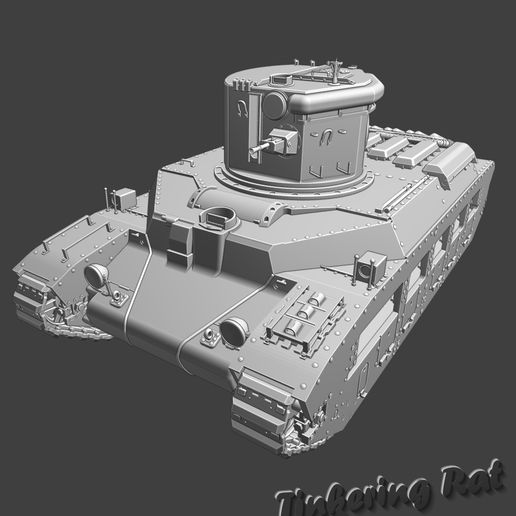 STL file British A12 Infantry Tank Matilda II (CDL) Canal Defence Light ...