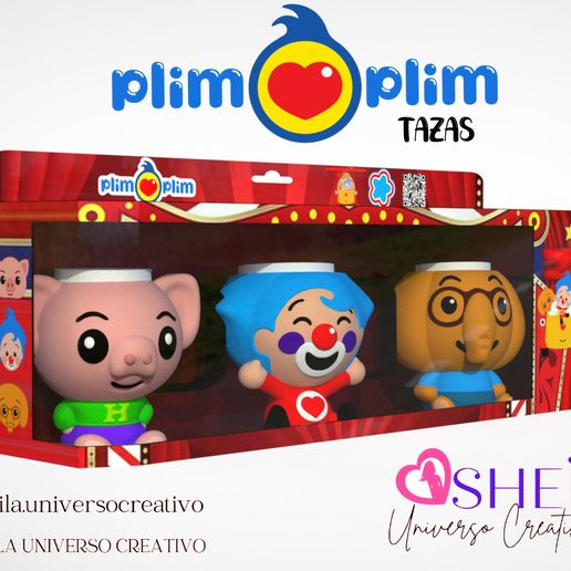 👨‍🎨 MUGS PERSONNAGES - PLIM PLIM, NESHO, HOGGIE・Fichier STL pour ...
