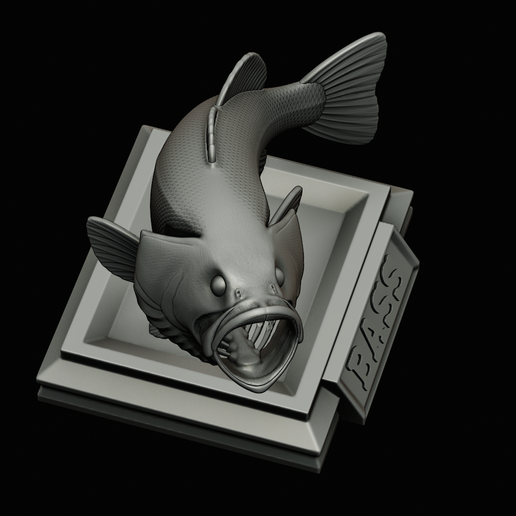 🐠 fish Largemouth Bass / Micropterus salmoides trophy statue detailed ...