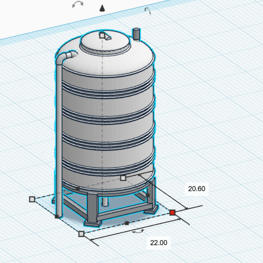 🚰 Water tank 1/64 (Stainless 2k liter)・ STL File for 3D printing・Cults