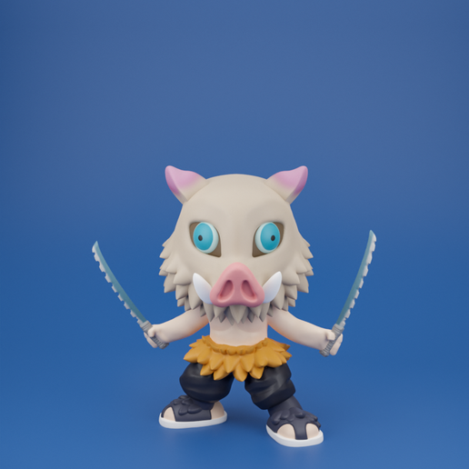 🧸 Chibit 080 : Inosuke (Demon Slayer)・ OBJ File for 3D printing・Cults