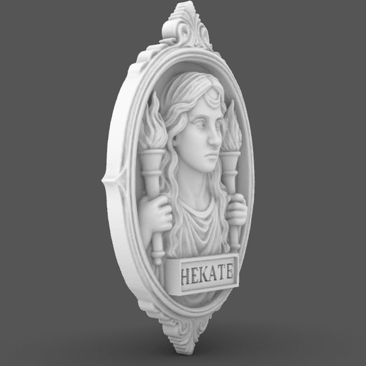 📁 Hekate Wall Decor STL File | Greek Witchcraft Goddess 3D Relief ...