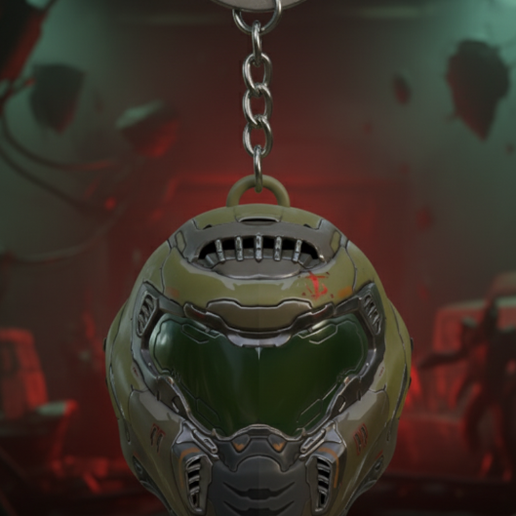 🪖 Doom Slayer Helmet Keychain - Hell's Ultimate Warrior - Doom - Ready ...