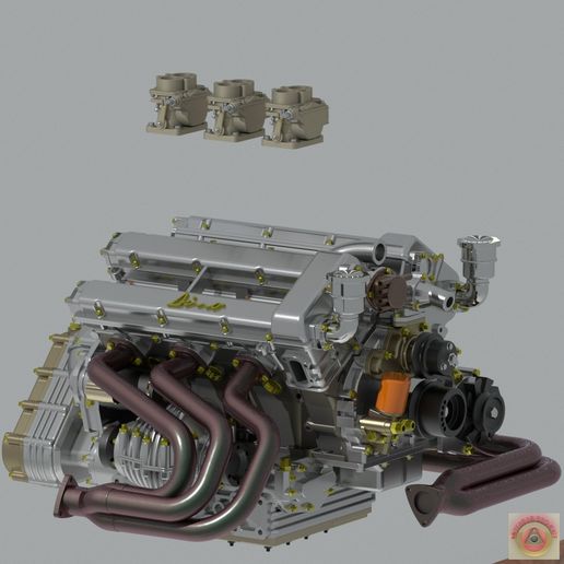 🦖 FERRARI DINO 246 GT - ENGINE and GEARBOX・ STL File for 3D printing・Cults