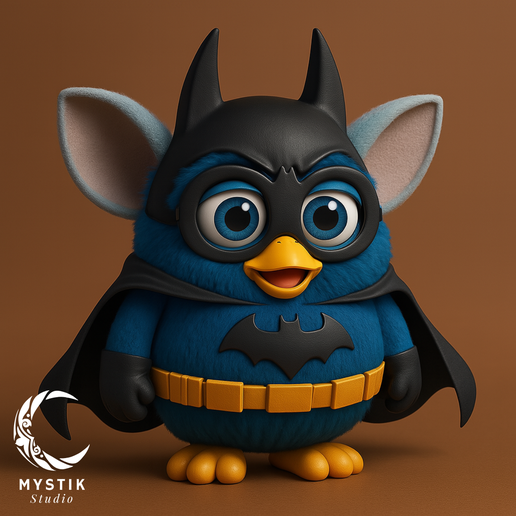 👾 Batman Furby – The Cutest Dark Knight Ever・ STL File for 3D printing ...