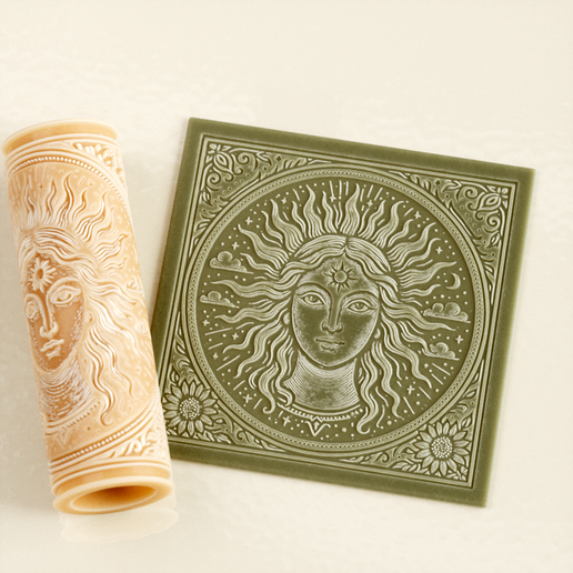 ☀️ Celestial Sun Goddess Texture Roller・ STL File for 3D printing・Cults