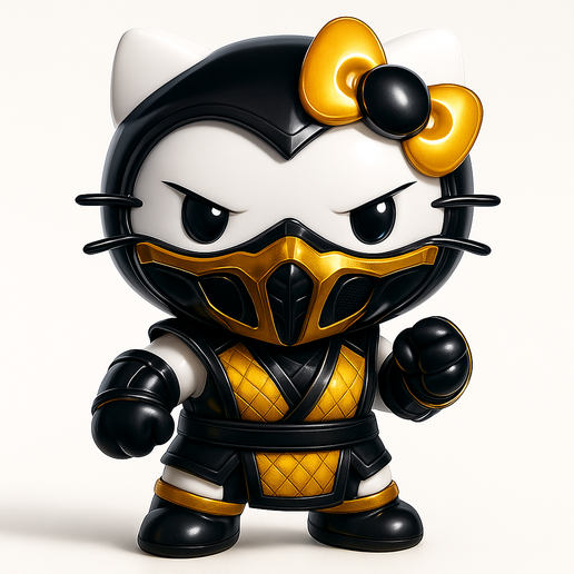 👋 hello kitty x mortal kombat hello kitty scorpion・ STL File for 3D printing・Cults