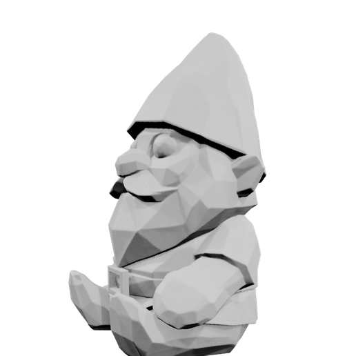 📱 Polygonal Garden Gnome・ STL File for 3D printing・Cults