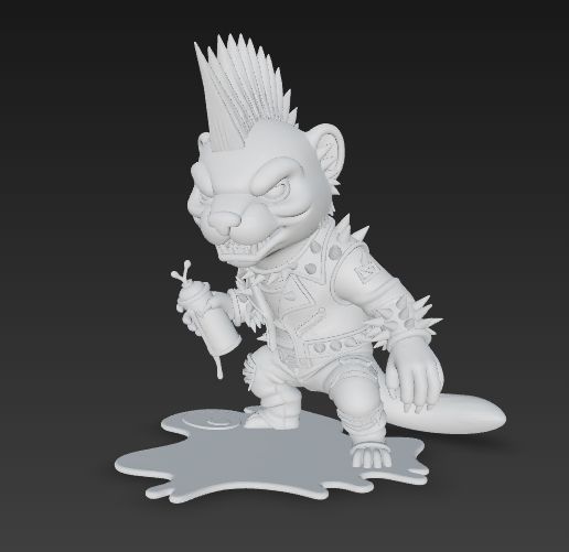 🧑‍🎨 Punk Weasel Figure – 3D Printable STL Model – Rebellious Graffiti ...